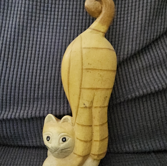 Art | Vintage Wooden Orange Tabby Cat Statue | Poshmark